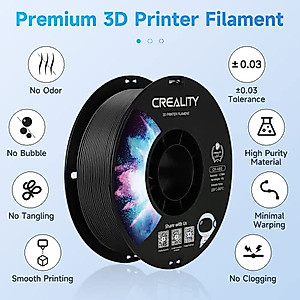 Official Creality 3D Printer Filament, ABS Filament 1.75mm No-Tangling, Strong Bonding and Overhang Performance Dimensional Accuracy +/-0.02mm, 2.2lbs/Spool