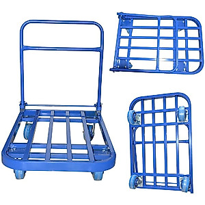Folding Cart with Wheels, Platform Hand Trucks Shopping Cart, Aluminum Alloy Trolley, Maximum Load Capacity 200kg/440lb