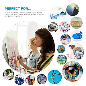 Acrylic Paint Set by Dynamic Distraction - Set of 24 Premium Vibrant Colors - (22 ml, .74 oz.) - Non Toxic Pigment Paints for Canvas, Pouring, Fabric, Wood, Crafts & More! For Artists: Adults & Kids