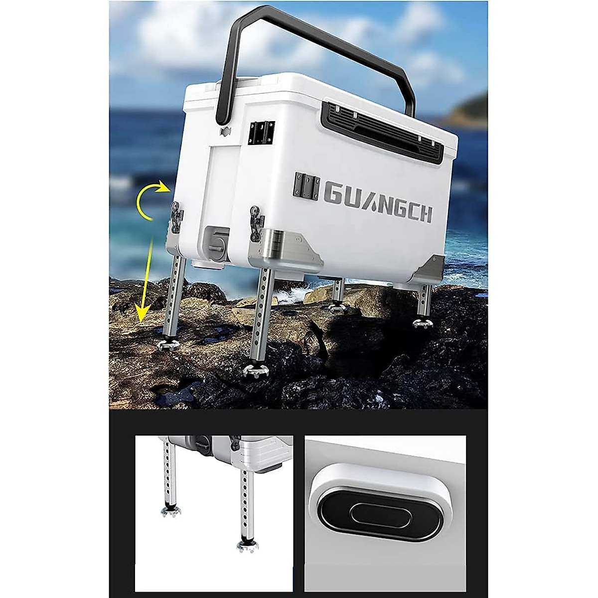 BeTlreo Fishing Tackle Box, Portable Multifunctional Full Set of Ultra-Light Fishing Box, Can Sit 36 Liters Large Capacity Storage Box for Outdoor Competitive Leisure