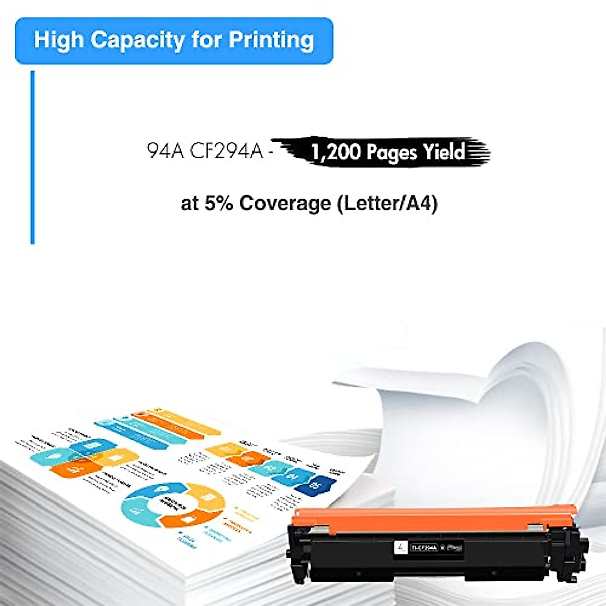 TRUE IMAGE Compatible Toner Cartridge Replacement for HP 94A CF294A for HP Pro M118dw MFP M148dw M148fdw M149fdw M148 M118 M149 Printer Ink (Black 4 Pack)