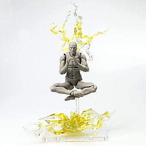 Linhoo Action Figure Stand, Figure Display Lightning Effects Compatible with HG RG SD SHF Gundam Stand 1/144 with Screwdriver