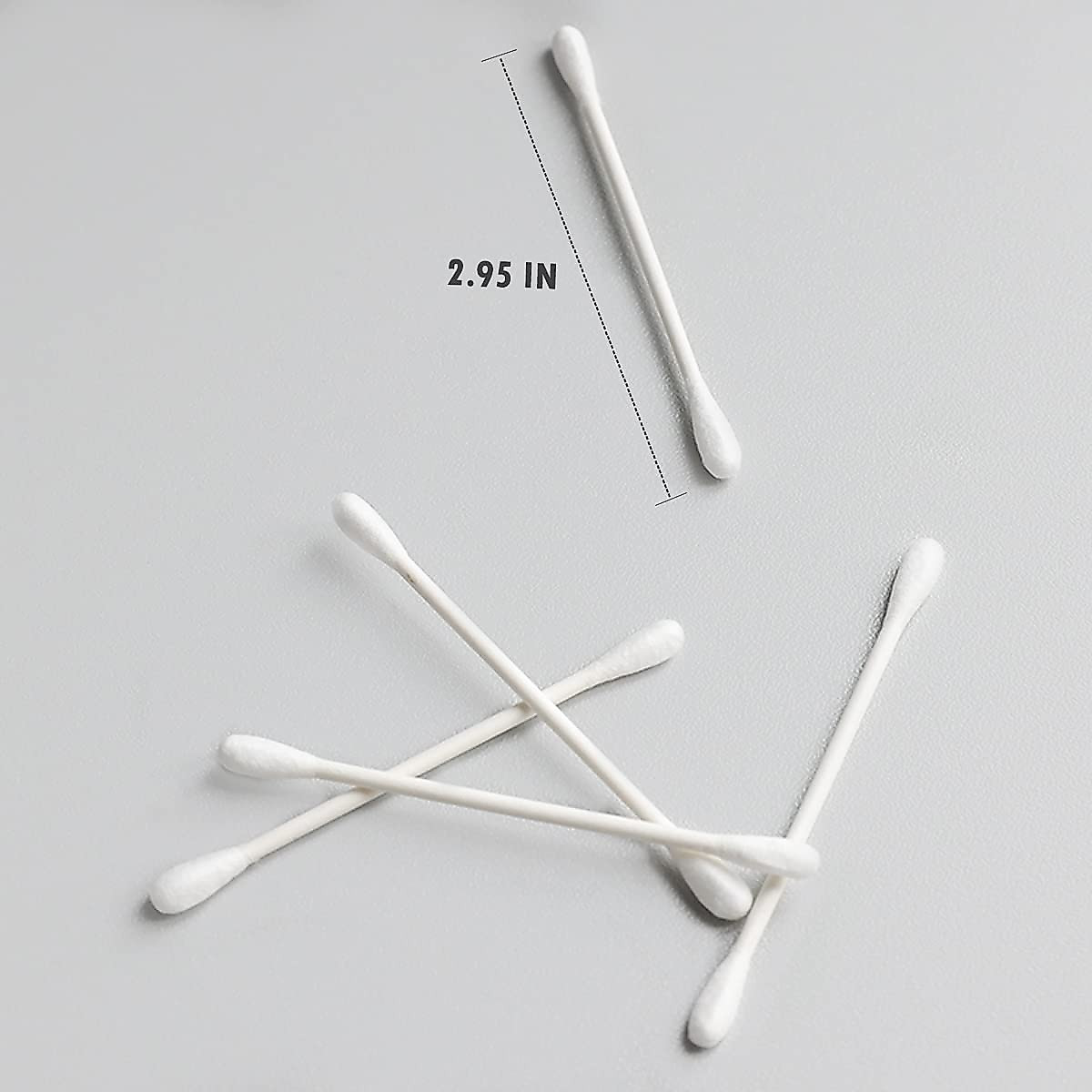 Hontry Stroe 50pcs Travel Pack Cotton Swabs with White Paper Stick, 8 Packs, Biodegradable, All Natural