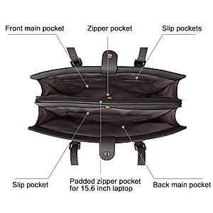 ECOSUSI Laptop Tote Fits Up to 15.6 Inch Briefcase for Women Office Handbags large Capacity with 3 Layer Compartments