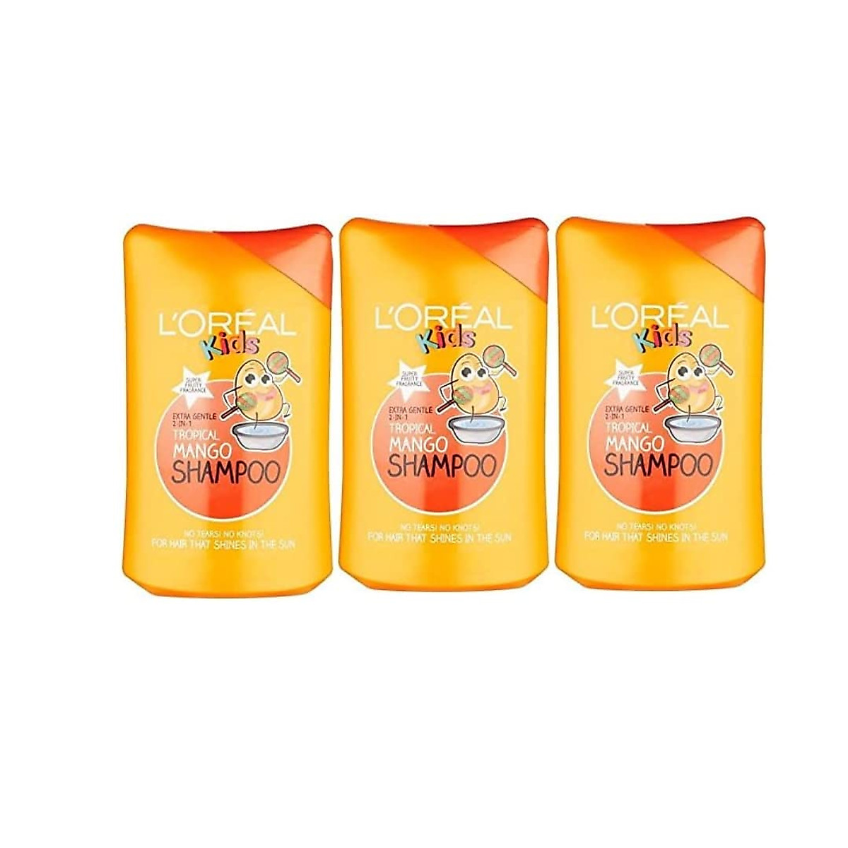L'oreal Paris Kids Shampoo Tropical Mango 250ml (Pack of 3)