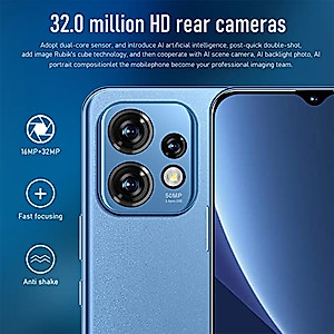 DAUERHAFT 5G WiFi Smartphone, 4500mAh 8GB RAM 128GB ROM 6.53 Inch X40 Pro Mobile Phone Blue for Work Use(#1)