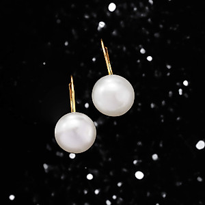 Ross-Simons 10-11mm Cultured Button Pearl Drop Earrings in 14kt Yellow Gold