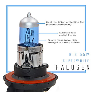 NSLUMO H13 9008 P26.4t Halogen Headlight Bulbs 65/55W High/Low beams Car Headlights Lamp for mazda Car Light Source parking (H13 12V 15/55W)