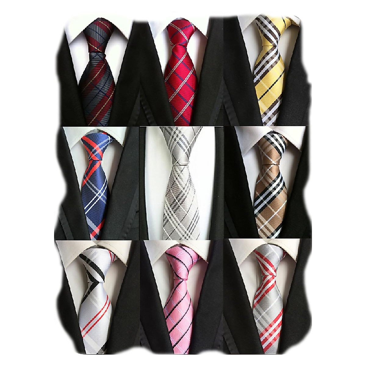 YanLen Lot 9 PCS Classic Men's Tie Necktie Woven JACQUARD Neck Ties
