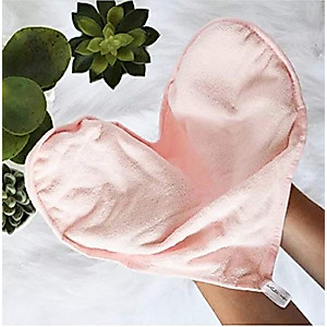 Pink Cloth in a Box - Ultra Soft, Microfiber, Exfoliating, Heart Shaped Facecloth/Washcloth with Hand Pockets to Remove Makeup, Clean Pores and Wipe your Face Clean