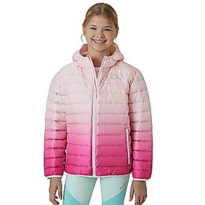Eddie Bauer Kids' Jacket - CirrusLite Weather Resistant Down Coat for Boys and Girls - Insulated Quilted Bubble Puffer (3-20), Size 14-16, Blush