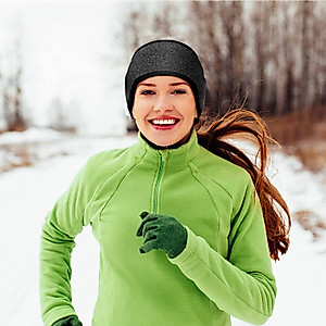 3 Pieces Women Ponytail Headband Winter Ear Warmer Running Headbands Yoga Hair Band Sports Earmuff for Women Girls Outdoor Skiing (Hemp Black, Navy, Hemp Gray)