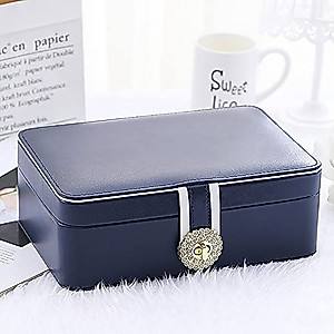 Jewelry Box Organizer, Two Layer Large Jewelry Storage Case, Pu Leather Jewelry Box for Women and Girls to Store Rings, Earrings, Necklaces, Bracelets and Watches