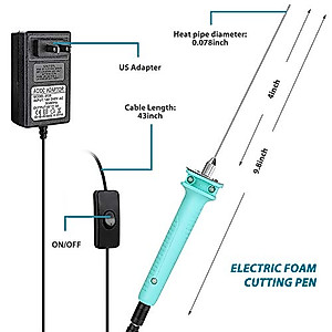 Foam Cutter, Jhua Hot Wire Knife Foam Cutter Electric Styrofoam Cutting Tool, 15W Foam Board Cutter with 4 inch Cutting Machine Pen for Styrofoam Foam Cutting, Arts, Crafts DIY