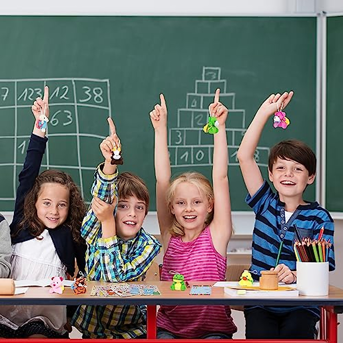 Fovths 24 Set Mini Back to School Jungle Stuffed Animals Bulk with Schoolbag Cards Keychain Animal Plush Toys Party Favors Classroom Gifts for Students