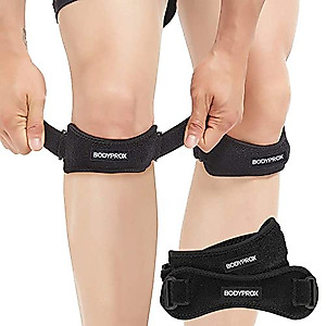 Bodyprox Patella Tendon Knee Strap 2 Pack, Knee Pain Relief Support Brace Hiking, Soccer, Basketball, Running, Jumpers Knee, Tennis, Tendonitis, Volleyball & Squats