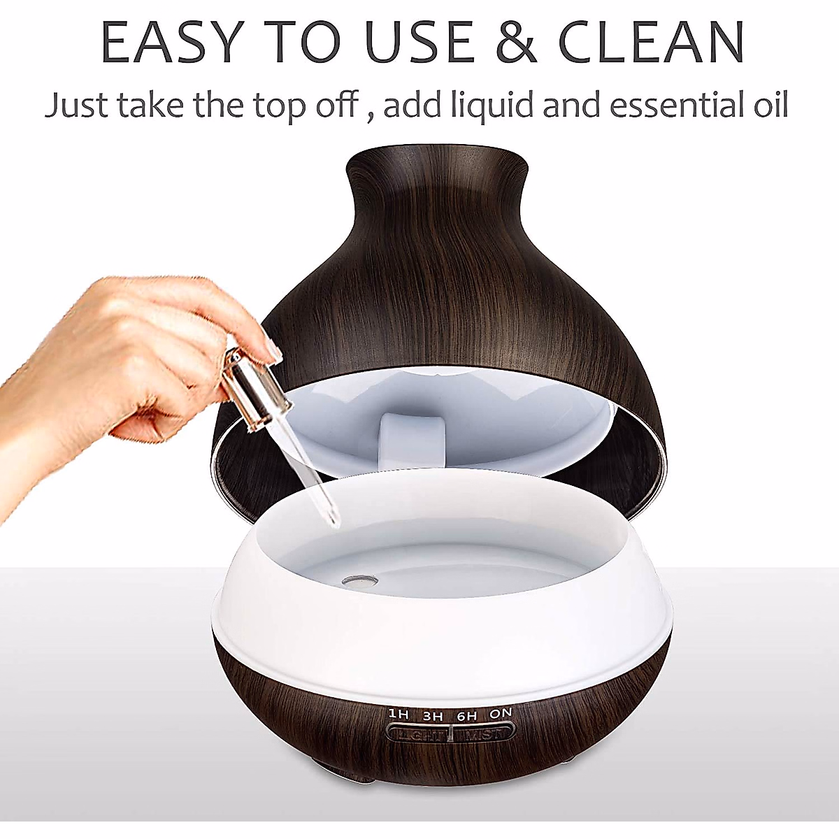 BZseed Aromatherapy Essential Oil Diffuser, 550ml Ultrasonic Fragrant Oil Large Room Humidifier, Diffusers for Home with Timer and Waterless Auto-Off, 7 Color LED Lights,Cool Mist Humidifiers