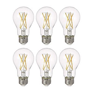SYLVANIA LED TruWave Natural Series A19 Light Bulb, 75W Equivalent, Efficient 11W, 1100 Lumens, Dimmable, Clear, 2700K, Soft White - 6 Pack (40807)
