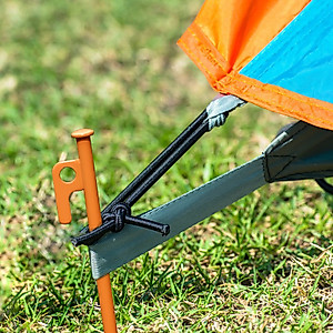 RIY Tent Stakes, 8Pcs Heavy Duty 12 Inch Steel Tent Stakes with 12 Inch Camping Hammer, Hiking Camping Kit Easy to Carry and Use