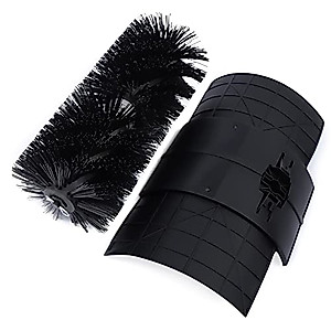 Fetcoi Brush Couple Shaft Attachment for Outdoor Hand Broom Sweeper, Nylon Rolling Brush Head with Debris Shield, Mounting Hole 26mm, Inner Shaft 9 Teeth