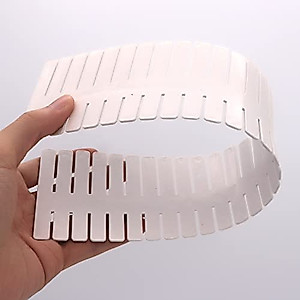 DUTWROY 24Pcs Adjustable Drawer Dividers 14.5Inch Plastic Storage Drawers Divider White DIY Grid Drawer Organizer Dividers for Socks Underwear Makeup Clothes