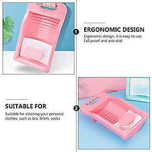 DOITOOL Non-Slip Washing Washboard Plastic Home Laundry Washboard Mini Washboard for Kids Shirts