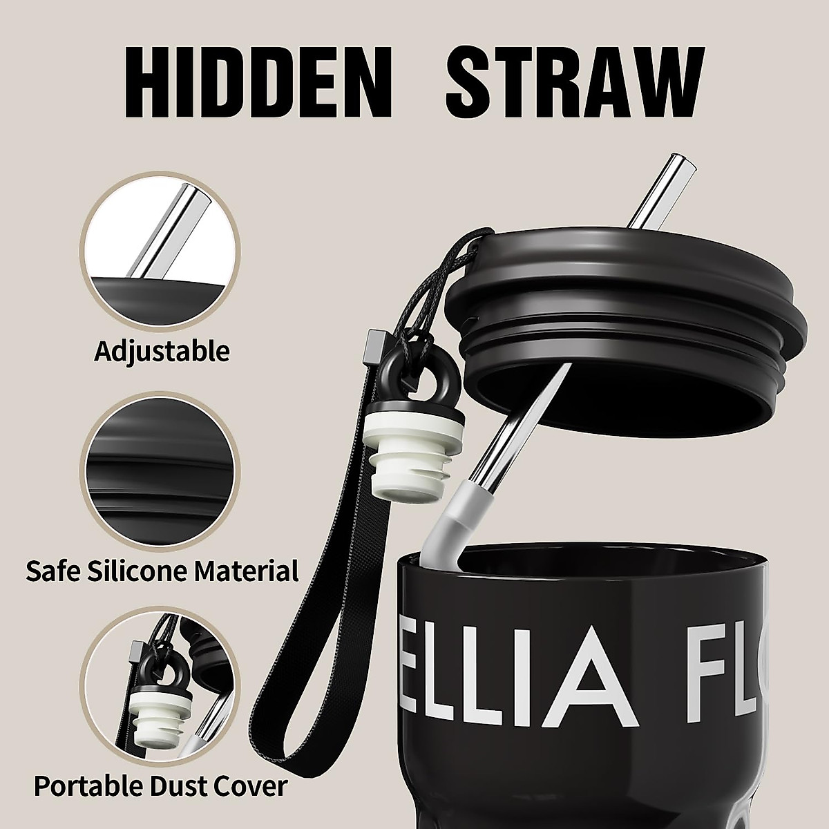 GOOM 18oz Travel Coffee Mug Tumbler with Lid and Straw, 18/10 Stainless Steel, 6-Layer Insulation, Spill Proof|Leak Proof Tumbler with Straw Mouth Rotary Lock, Coffee Mugs for Men, Women - Black