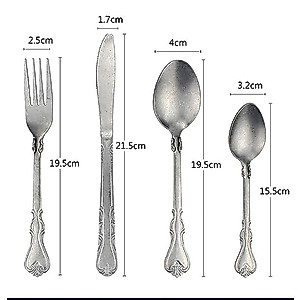 Silverware Set for 8 Flatware Cutlery Unique Retro Luxury Stainless Steel Tableware Utensil Set Knives Forks Spoons,Dinnerware Sets for Party Kitchen 40-piece