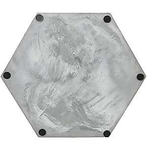 MyGift Modern Gray Concrete Hexagonal Decorative Display Bathroom Vanity Tray