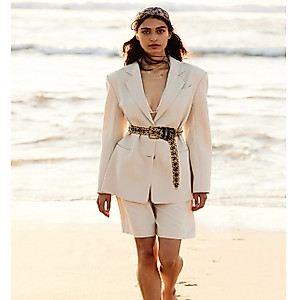 YeeHeen Leather Chain Belts Womens Metal Waist Belts Adjustable Waist Chain for Dress Plus Size 135CM Gold