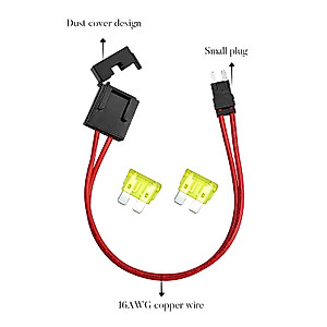 Tavaski Car Fuse Holder Connector, 32V 20 Amp 16 AWG, Tap and Test Automotive Circuits Red Wire Cable, Fit for Mini ATM Fusebox Panels 11.5 Inch, with 2Pcs 20A Fuses
