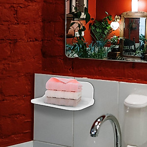 Cabilock 1 Floating Shelf, Foldable Wall-Mounted Shelf, Shower Caddy, Storage Rack, White, FW3021234N8SD36