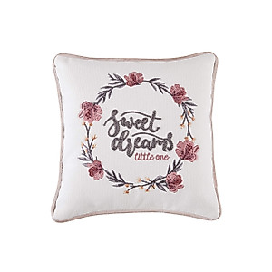 Levtex Baby - Adeline Toddler Bed Set - Blush, Pink, Grey and White - Classic Floral - 5 Piece Set Includes Reversible Quilt, Fitted Sheet, Flat Sheet, Pillow Case, Decorative Pilow