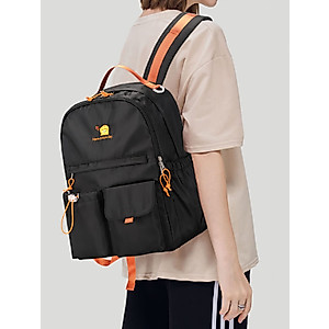 Lanola Cute Casual Hiking Daypack Travel Bookbag School Bag Backpack for Girls Boy Women Man - Black