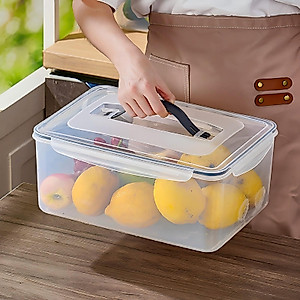 MueJah Food Containers Set with Lids, Buckle Sides & Handle, Refrigerable & Microwaveable, 9.9Ibs/15Ibs/23Ibs/32Ibs Capacity Airtight Organizers Storage Boxes