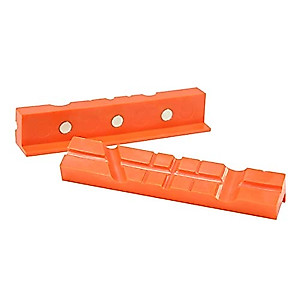 POWERTEC 71107 6" Magnetic Vise Jaw Pads, Soft Vise Jaws for Bench Vise, Milling Vise and Drill Press Vise, Woodworking Vise Tools for Workbench, Clamp Round or Flat Items, Set of 2