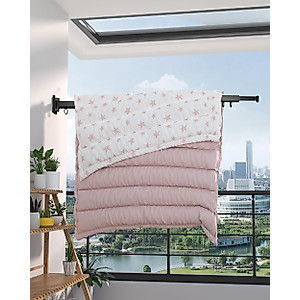 KIMCHUL Clothes Drying Rack,Wall Mounted Clothes Hanger Rack,Space-Saver, Retractable Laundry Drying Rack,Collapsible, for Laundry,Balcony, Mudroom, Bedroom (Black, Tri-Fold)