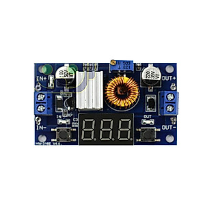 DEVMO XL4015 5A DC Buck Step-Down Adjustable Voltage Power Module Converter with LED Voltmeter