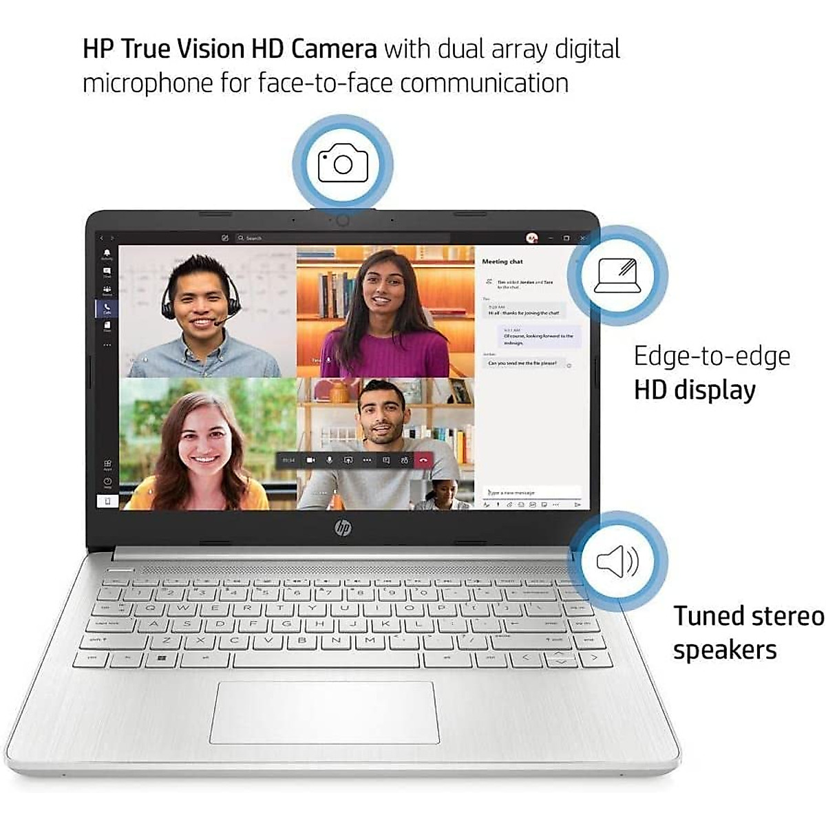 HP 2023 Newest 14 Laptop, 14 Inch Display, Intel Core i5 1135G7 Processor, 16GB RAM, 512GB SSD, Intel Iris Xe Graphics, Bluetooth, Webcam, WiFi, Windows 11 Home, Natural Silver
