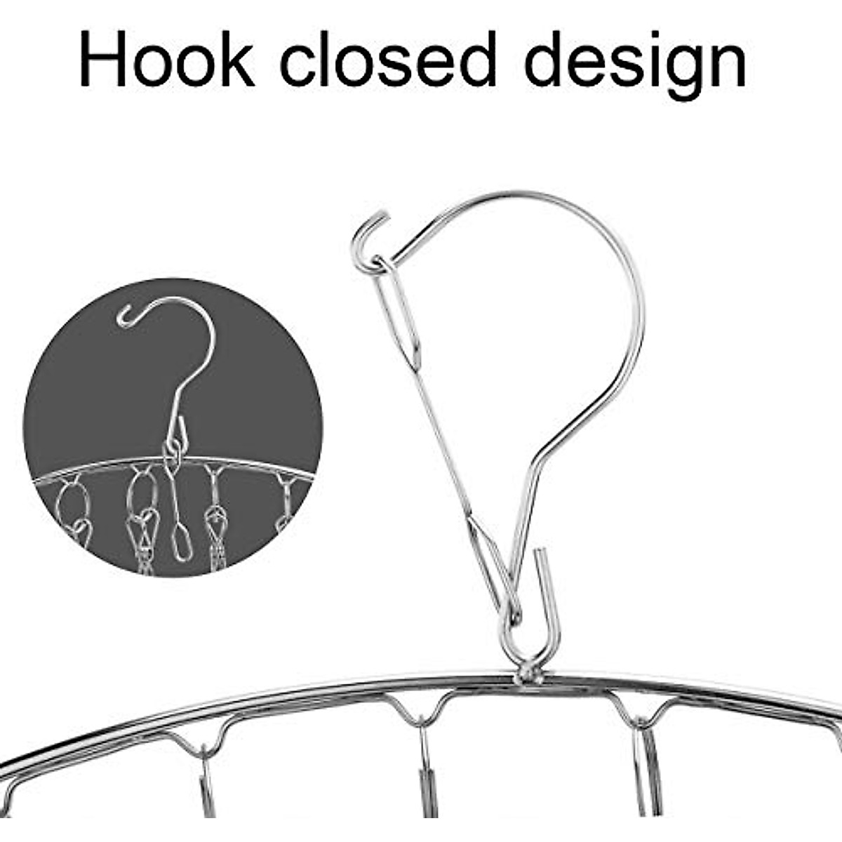 PELLUM Clothes Drying Rack, Stainless Steel Drying Hanger, Sock Drying Rack, Baby Hangers, Swivel Hook Wind-Proof Clothes Hangers for Drying Towels, Drying Socks, Bras, Underwear, Diapers (Arc-shaped)