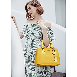 BOSTANTEN Women Leather Handbag Designer Top Handle Satchel Shoulder Tote Bags Crossbody Purses Yellow