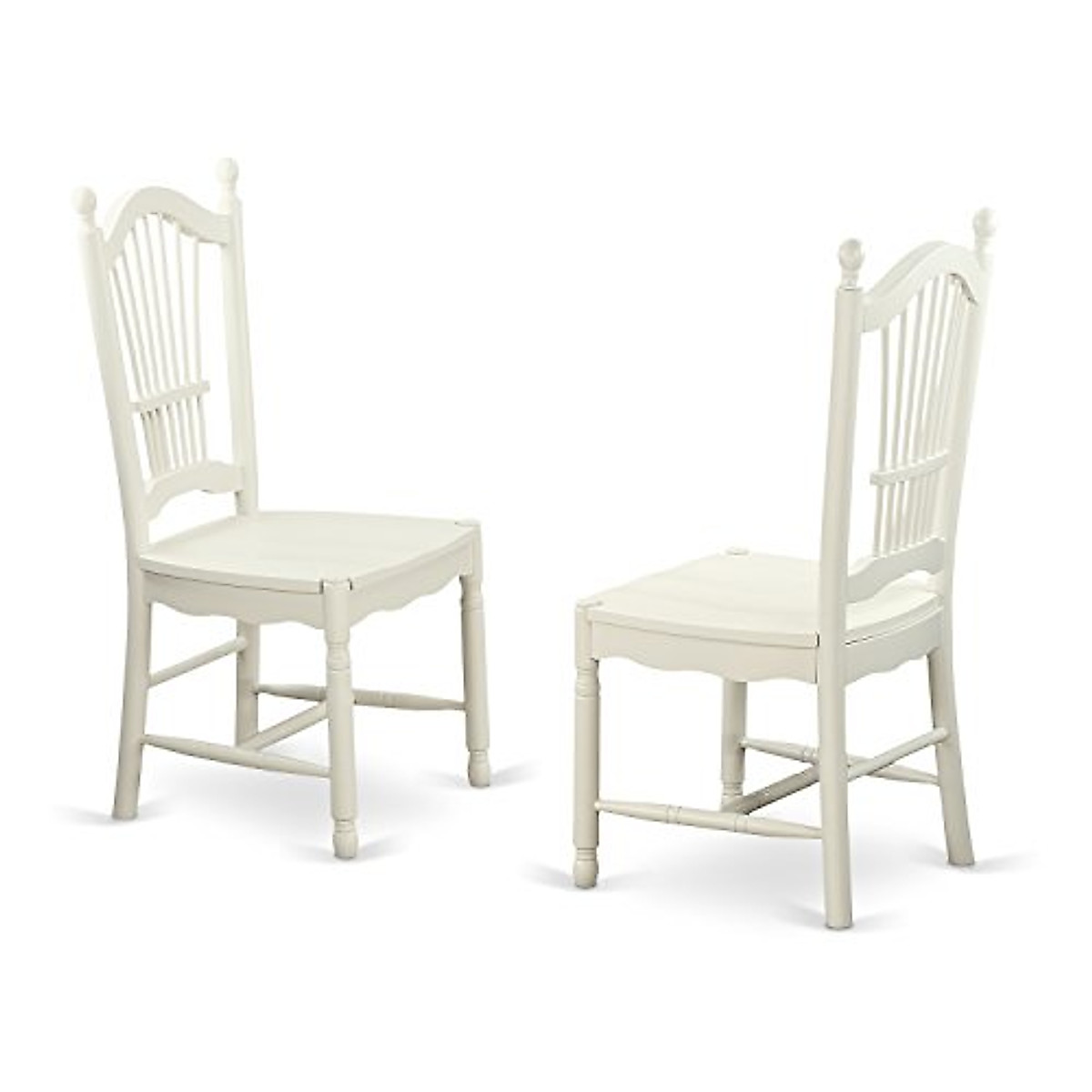 East West Furniture VADO7-LWH-W 7Pc Dinette Set Includes a 59/76.4 Inch Oval Dining Table with Butterfly Leaf and 6 Wood Seat Kitchen Chairs, Linen White Finish