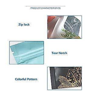 100PCS Colorful Strip Bag For Candy Coffee Food Saver Storage Disposable Snack Container Ziplock Packet Biscuit Bag Resealable Thick Bag Aluminum Foil Bags Sample Bag 3.1x4.7in