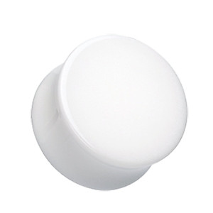 Freedom Fashion Basic Acrylic Double Flared Ear Gauge Plug (Sold by Pair) (5/8", White)