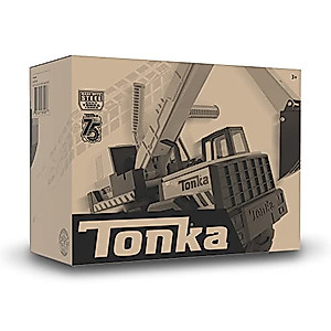 Tonka Steel Classics, Mighty Excavator– Made with Steel & Sturdy Plastic, Yellow Friction Powered, Boys and Girls, Toddlers Ages 3+, Construction Truck, Toddlers, Birthday Gift, Holiday