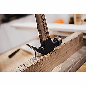Spec Ops Tools Fiberglass Hammer, 20 oz, Curved Claw, Shock-Absorbing Grip, 3% Donated to Veterans