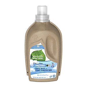 Seventh Generation Concentrated Laundry Detergent, Free and Clear Unscented, 66 loads, 50 Fl Oz (Packaging May Vary)