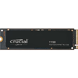Crucial T700 4TB Gen5 NVMe M.2 SSD - Up to 12,400 MB/s - DirectStorage Enabled - CT4000T700SSD3 - Gaming, Photography, Video Editing & Design - Internal Solid State Drive