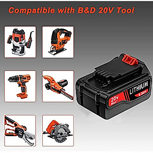 2 Pack 6.0Ah Battery Replacement for 20V Battery Max Lithium Ion Battery