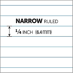 Office Depot® Brand Professional Perforated Pads, 5" x 8", Narrow Ruled, 50 Sheets Per Pad, White, Pack Of 8 Pads